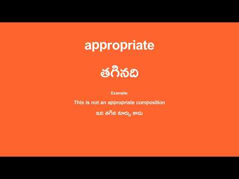 appropriate Meaning in Telugu - తగినది English Translation