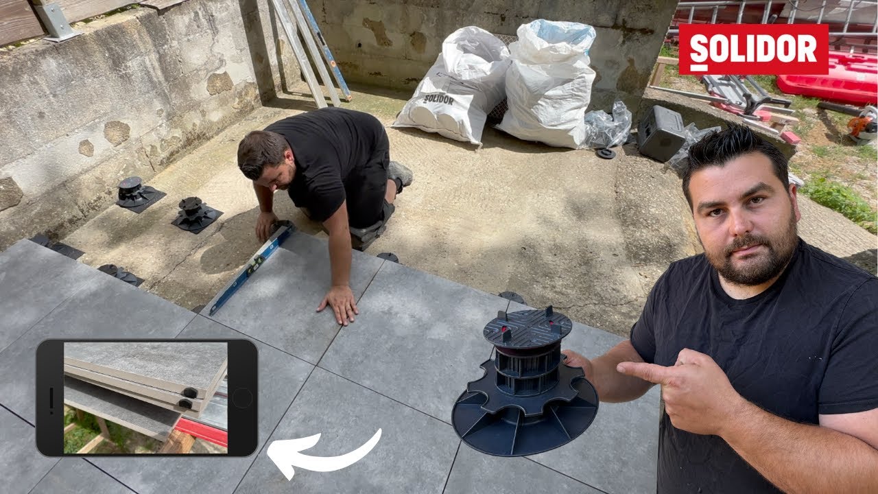 How to make a tiled terrace on a pedestal