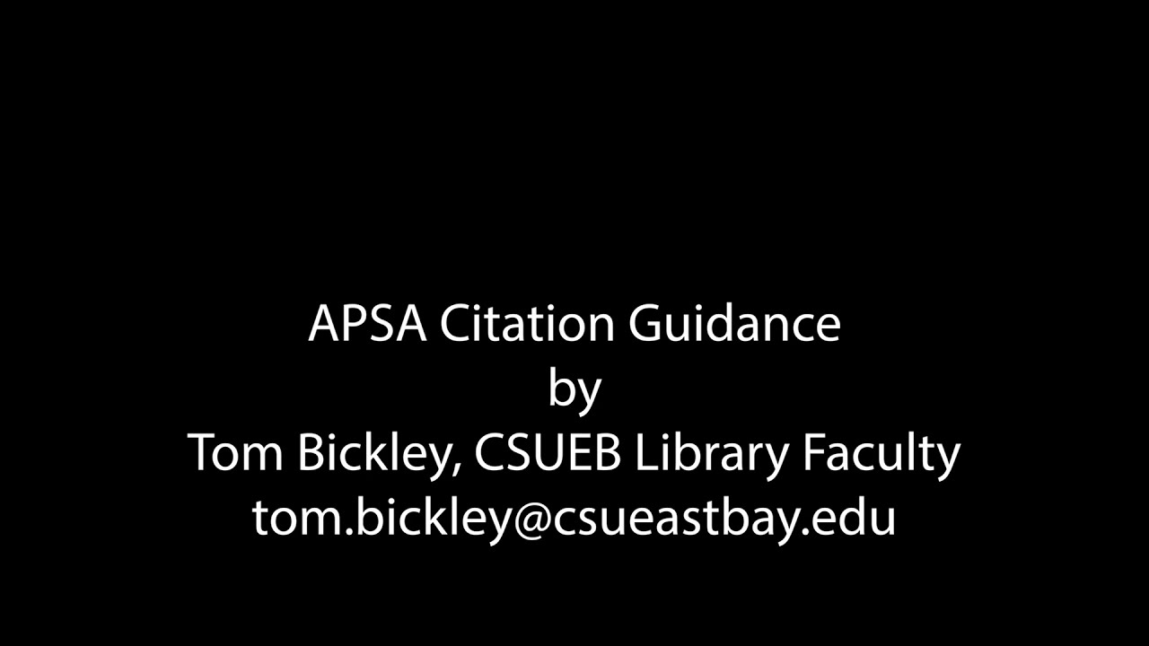 APSA citation Guidance
