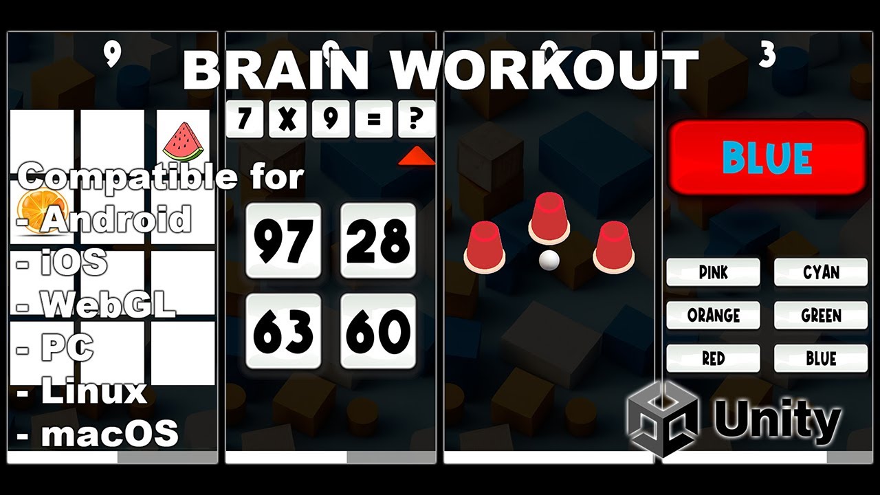 Brain Workout - Unity puzzle game source code