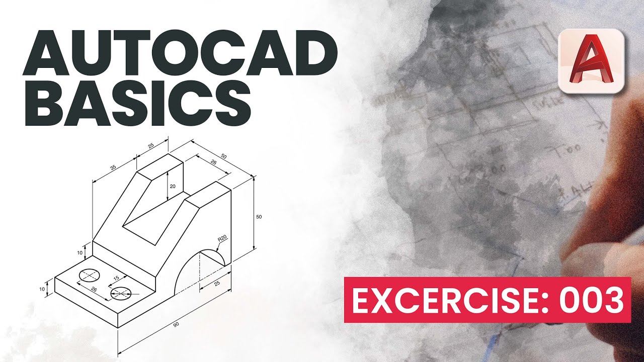 AutoCAD 2022 | AutoCAD Basics | For Absolute Beginners  | Orthogonal Drawing | Exercise 003