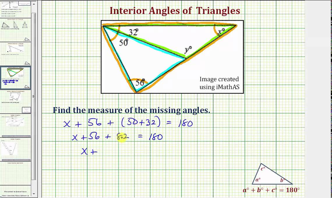 Ex 2B: Find the Measure of an Interior Angle of a Triangle