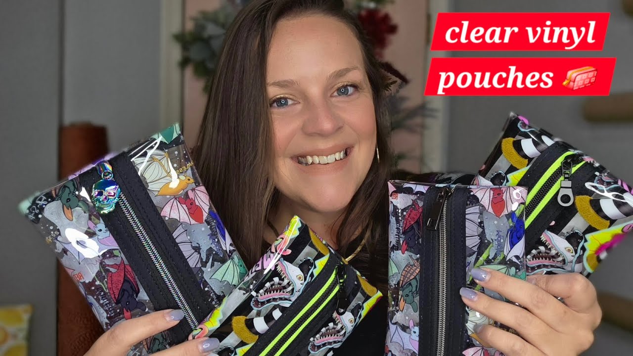 The EASIEST way to make clear vinyl pouches ever!! 🎉 Join me as we sew threw our STASH 👻🍂