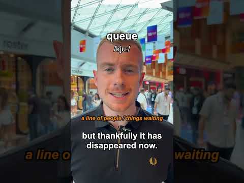Queue (definition & pronunciation) #learnenglishvocab #learnenglish #englishlearning