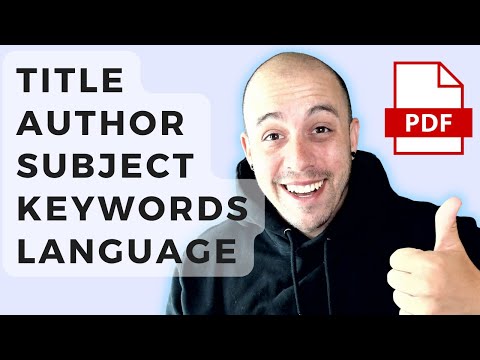 How to set Title, keywords, subject, author, and language in Adobe Acrobat PRO DC