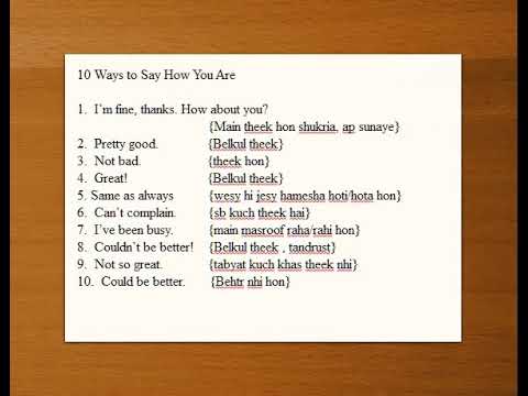 Spoken English With Hindi/Urdu translation; I'm fine/ Not fine LESSON 2