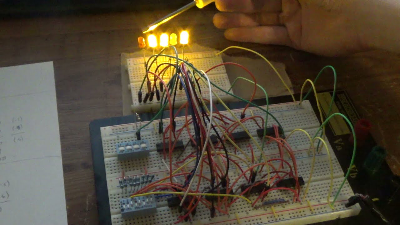 4-bit adder-subtractor demo