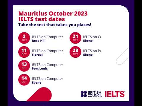 Mauritius IELTS test dates October 2023