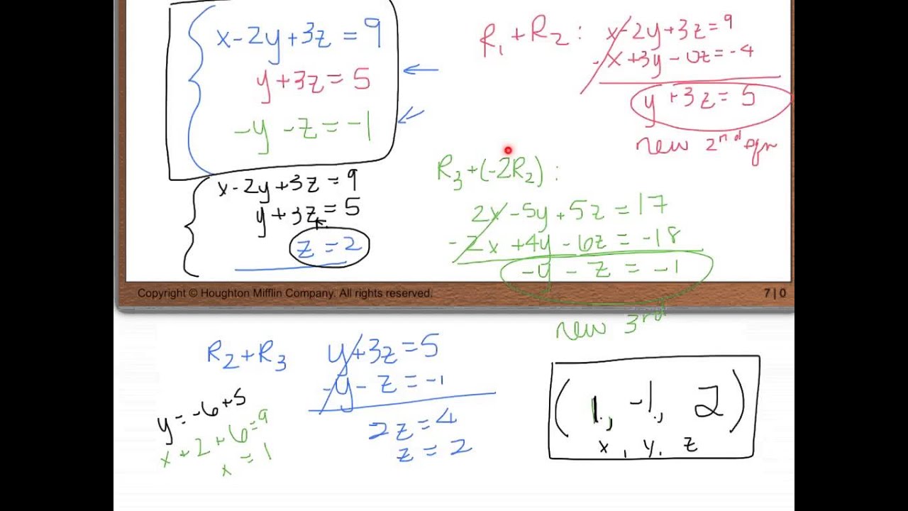 Precalc 7.3 Multivariable Linear Systems - Part 1