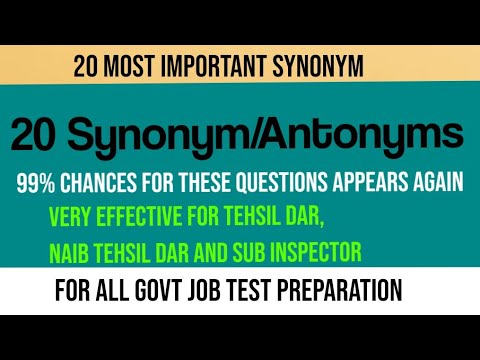 20 Synonym and antonym most important|