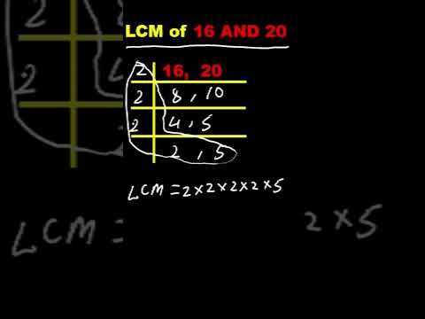 LCM# LCM of 16 and 20 #lcm #maths #trending #mathematics