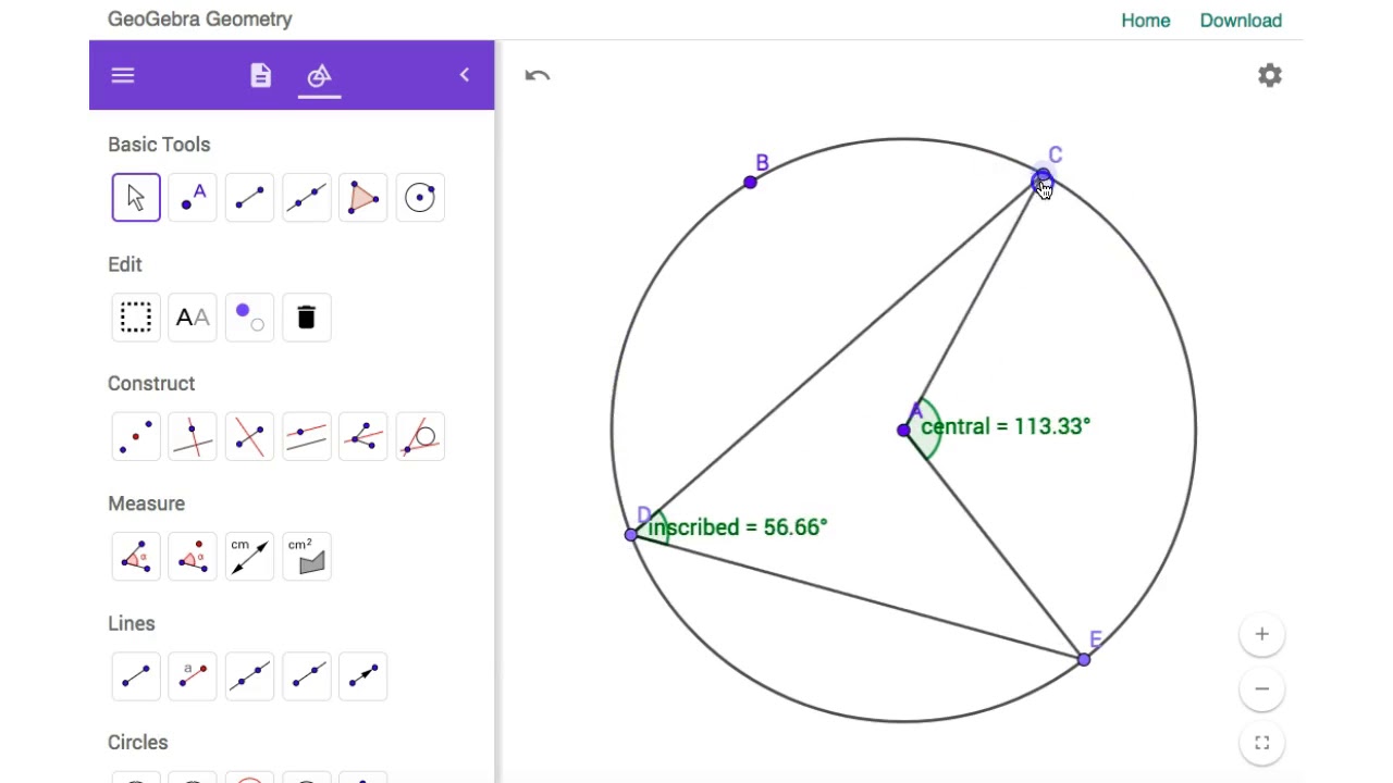 Central Angles and Inscribed Angles