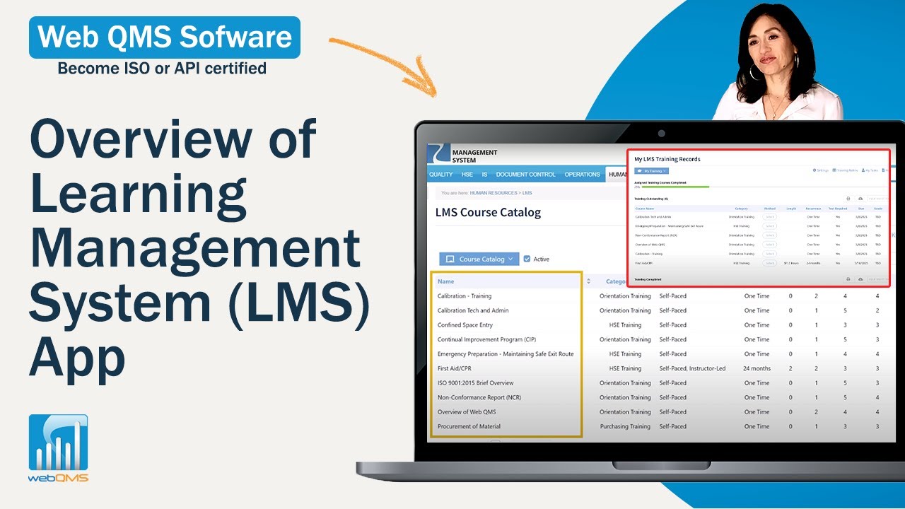 Web QMS Software: Overview of Learning Management System (LMS) App