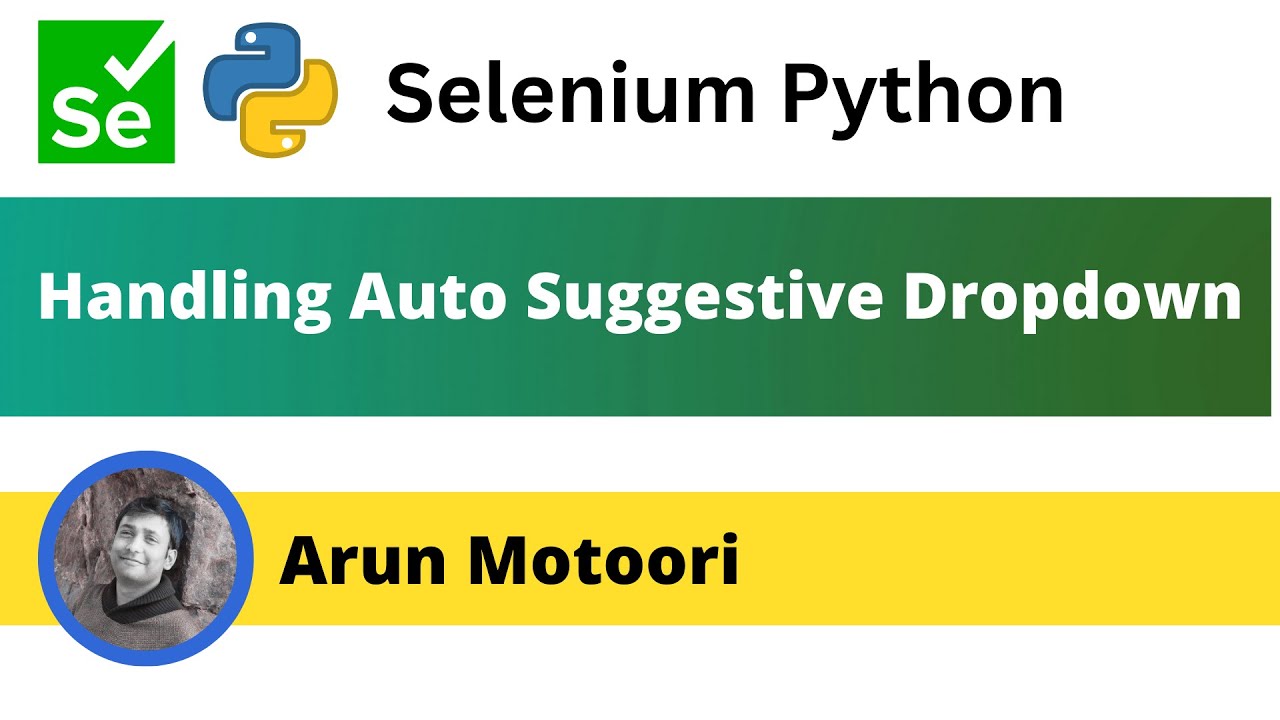 Handling Auto suggestive Dropdowns in Selenium Python (Selenium Python)