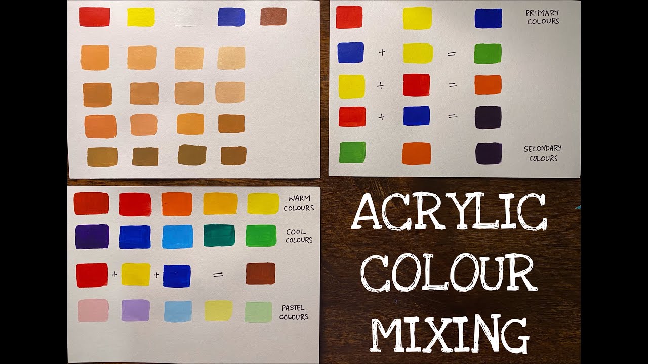 Acrylic Colour Mixing | How To Mix Colours | Primary Colours mixing | Colour Mixing Guide