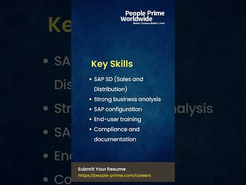 IT Jobs/Software Job Openings: SAP SD Taxation | People Prime Jobs