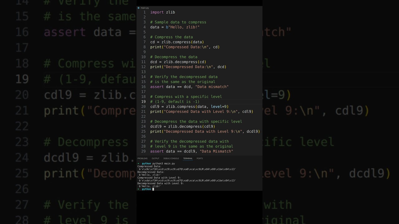 Compress and Decompress Data with Python's zlib