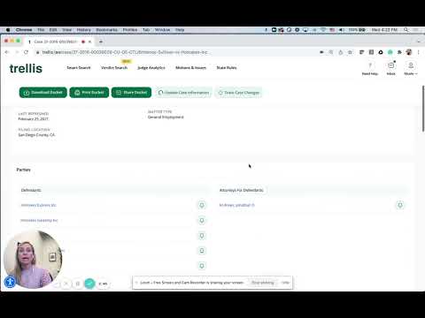 How find and update a state trial court case docket