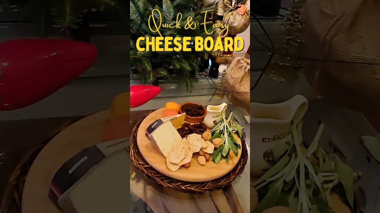 How to Create a Perfect & EASY Cheese Board🍑Quick ⌛#partyfoods #cheeseboard #shorts