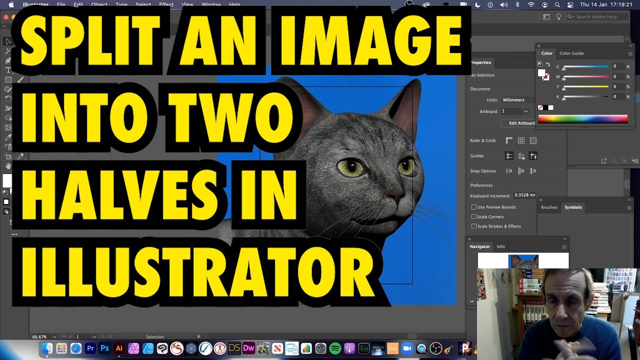 Illustrator Tutorial : Split Image In half in Illustrator using art board tool how to