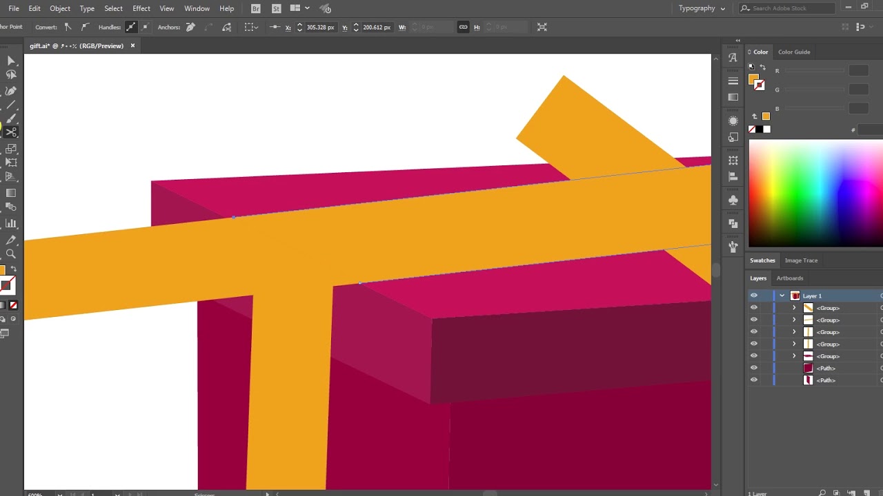 tutorial gift box making In Illustrator