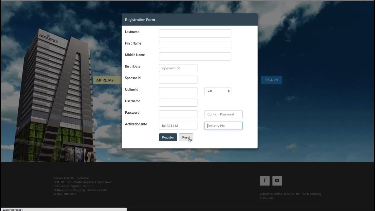 How to register new accounts(aimglobal)
