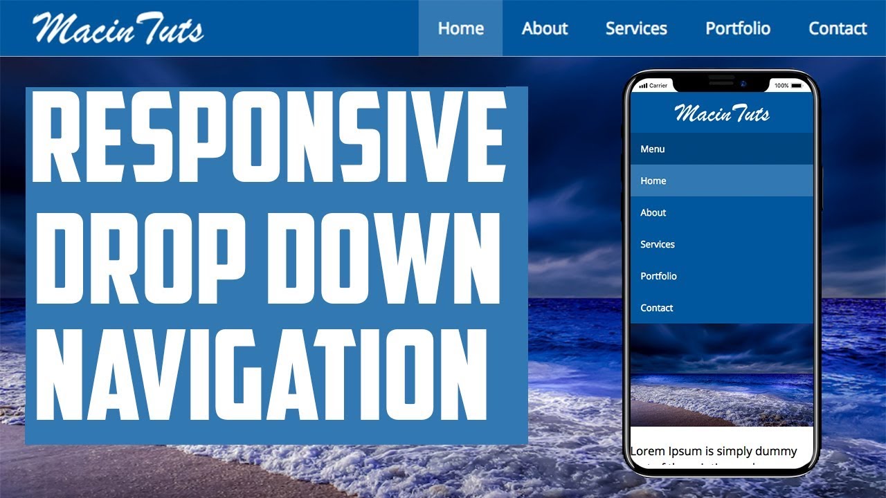 Pure CSS Responsive Drop Down Navigation Menu with HTML5 and CSS3