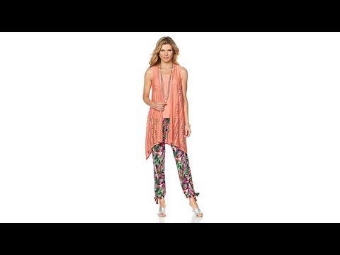 Slinky Brand Crochet Duster Vest