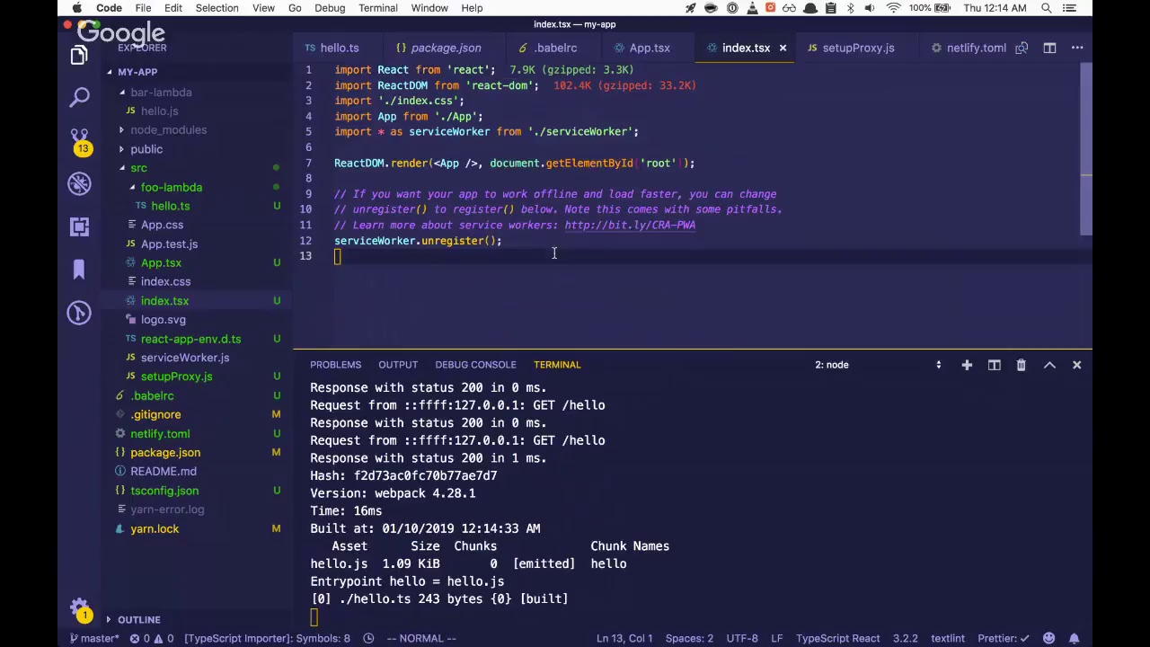 Add netlify-lambda to Create-React-App for serverless awesomeness
