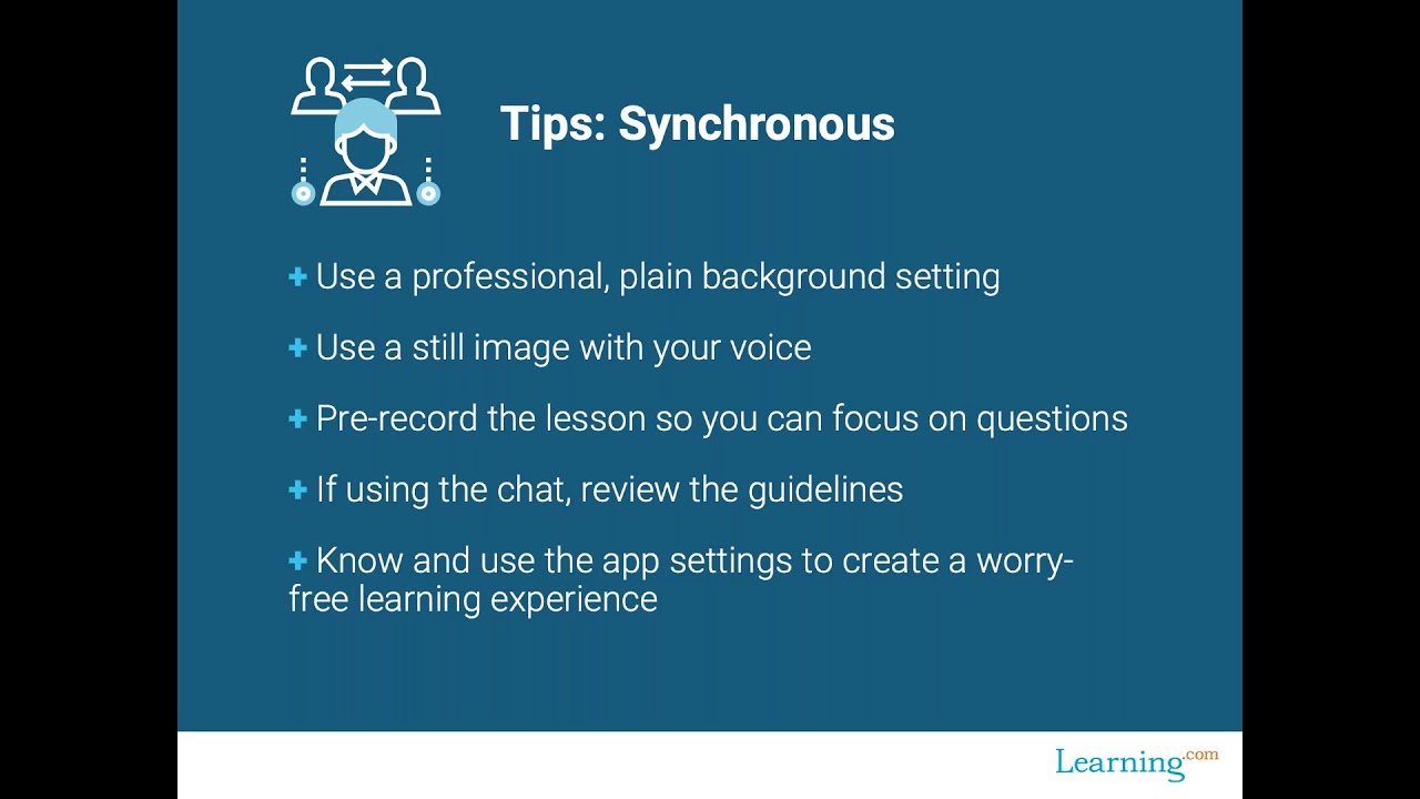 Advice for Synchronous Learning in Online Environments