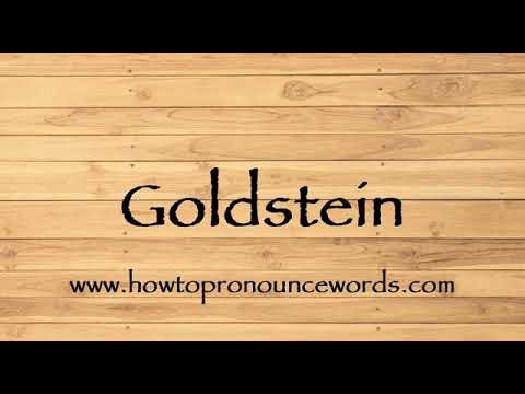 How To Pronounce Goldstein ? How To say Goldstein New Video