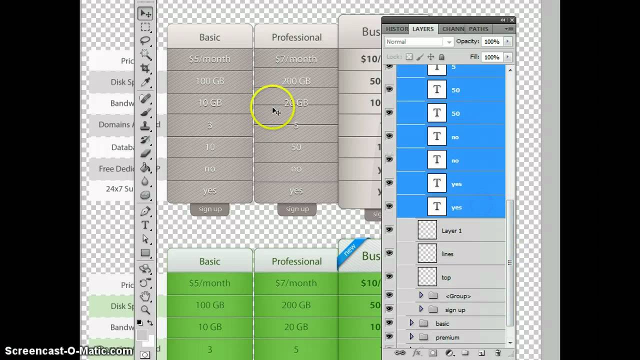 VECTOR PRICE TABLE TEMPLATES