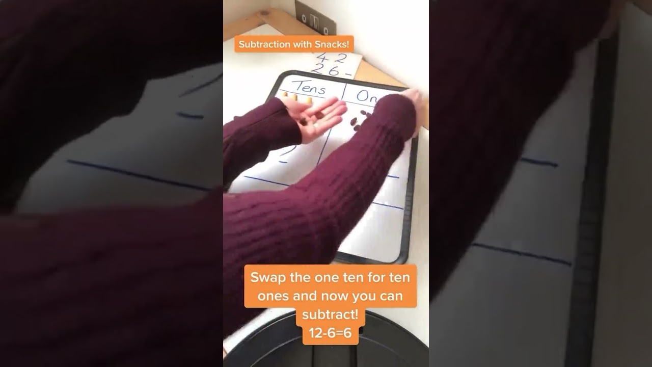 Subtraction with Snacks! This is a great way to practice column subtraction, with exchanging!