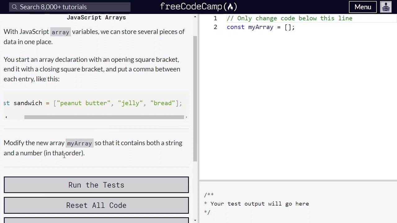 Store Multiple Values in one Variable using JavaScript Arrays - FCC | Video 39 | Basic JS