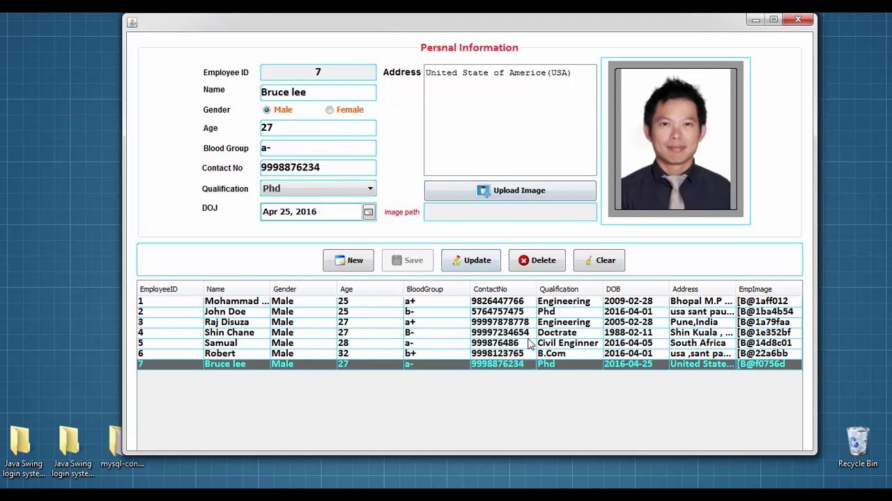 Java Swing Login System with CRUD Operations Using MySql