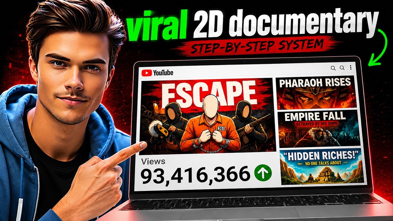 Make Viral 2D Documentary Videos Using Only AI Tools (Full System)
