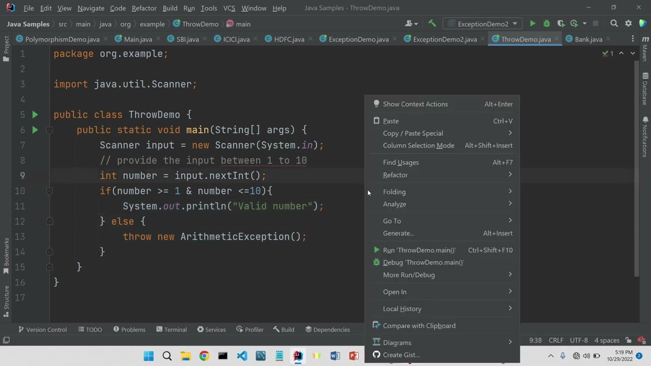 39 Exception   Using throw keyword