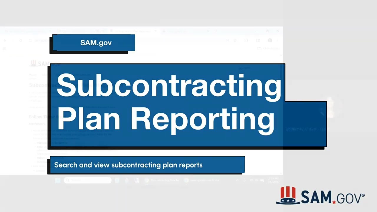 Subcontracting Plan Reporting on SAM.gov - Search and view Subcontracting Plan Reports Part 1