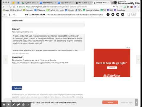 Submission Instructions for NYT Editorial Contest