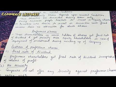 preference shares and features of preference shares || class 11 business studies