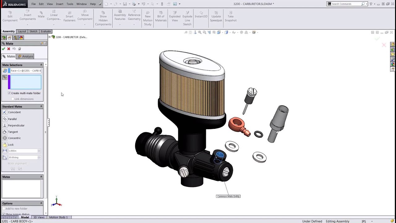 SOLIDWORKS Tips & Tricks Using Multiple Mate Mode in Assemblies