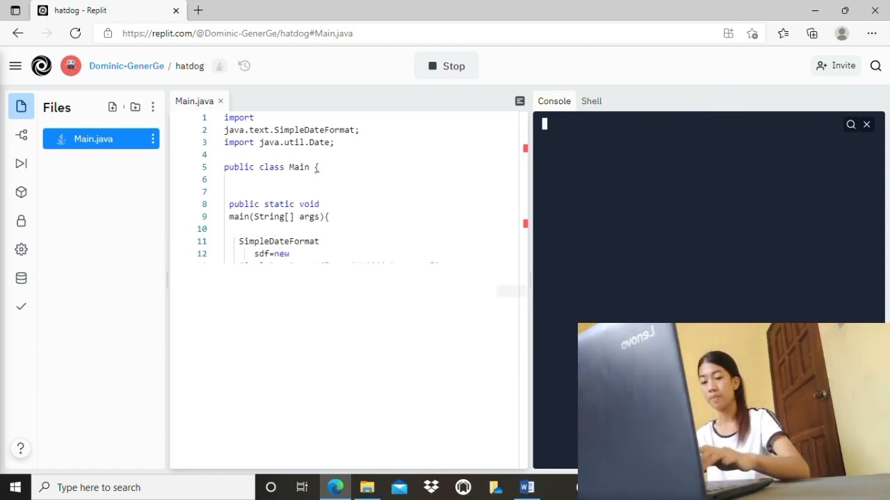 Write a Java method to display the current time and date