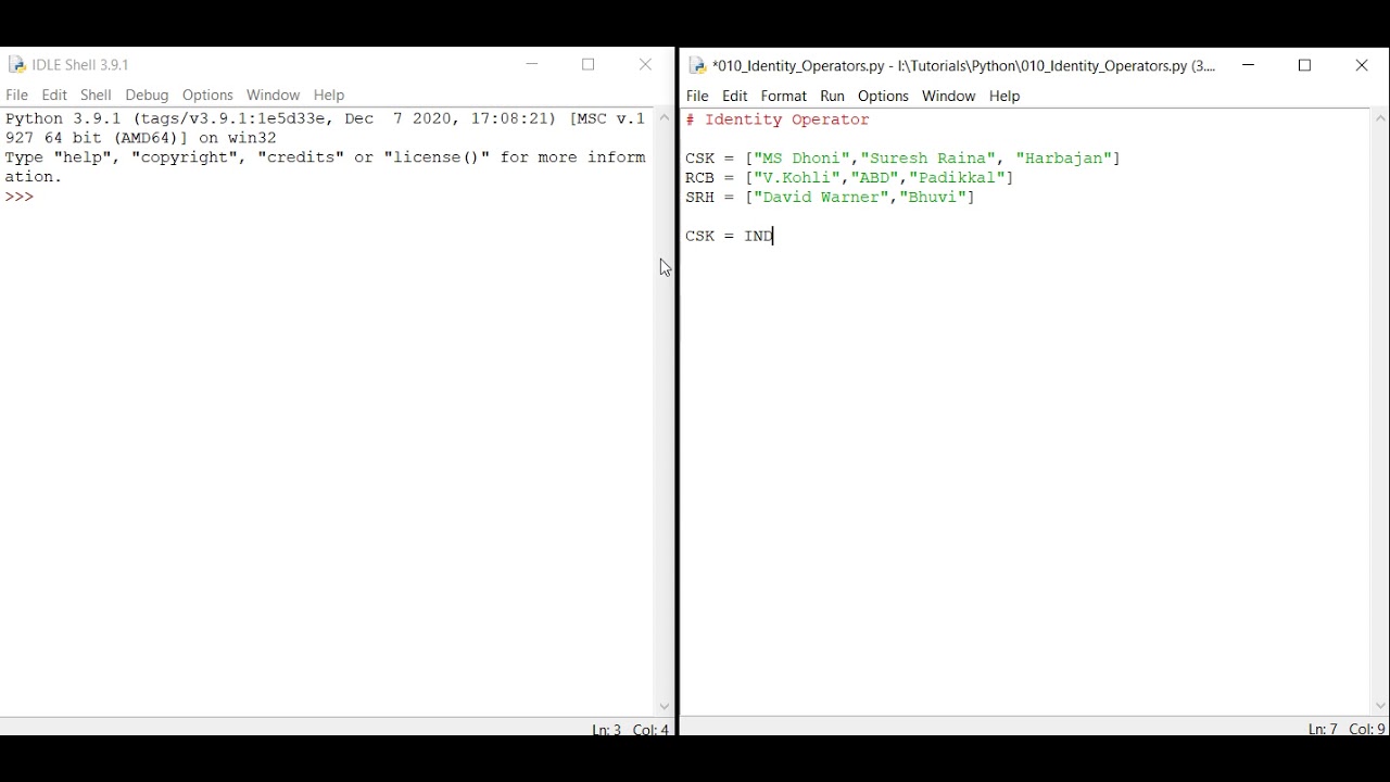 Python - 10 | Identity Operator in Python | Python 0 to 100 | Embedded World