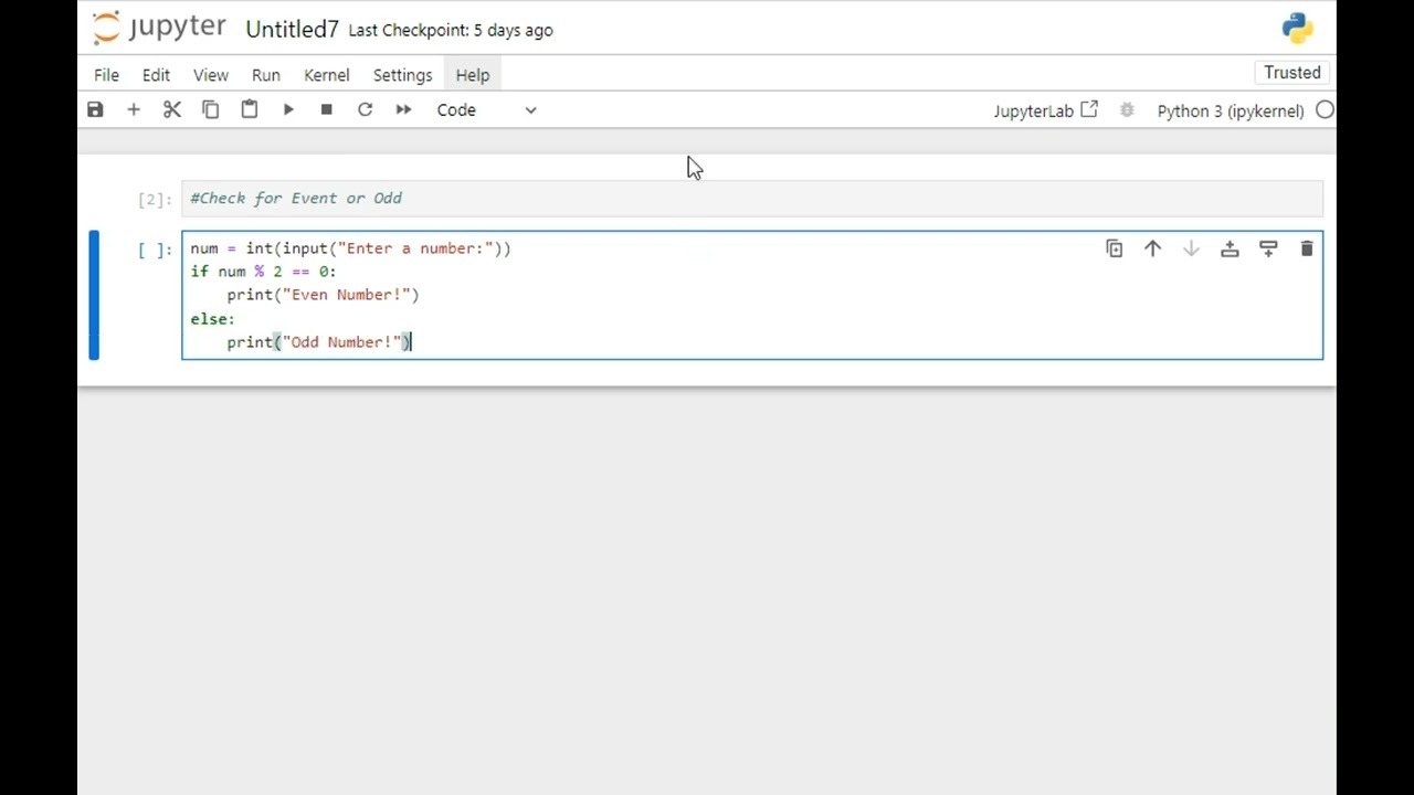 Python program 9 - Check Even and Odd Numbers.