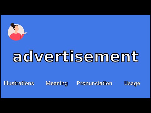 ADVERTISEMENT - Meaning and Pronunciation