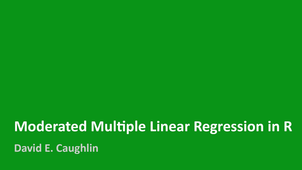 Moderated Multiple Linear Regression in R