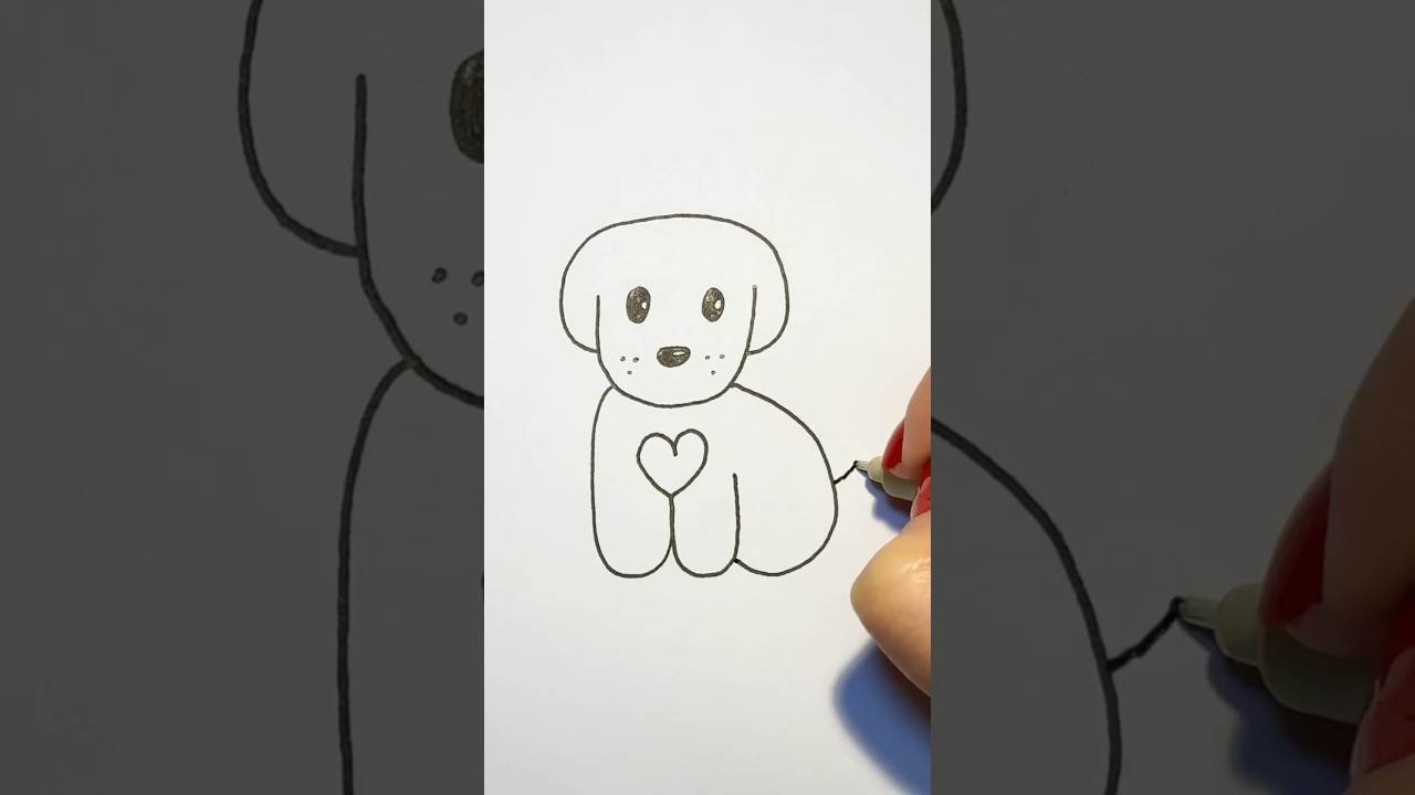 How to draw a cute puppy🐶
