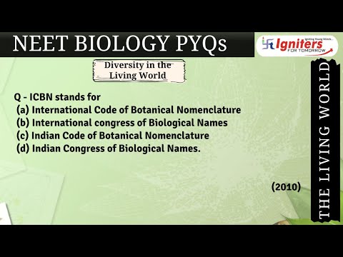 ICBN stands for (a) International Code of Botanical Nomenclature (b) International congress of Bio..