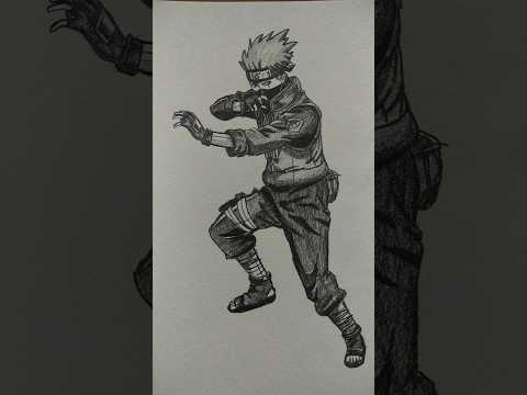 How to draw kakashi in different levels #shorts #anime #drawing