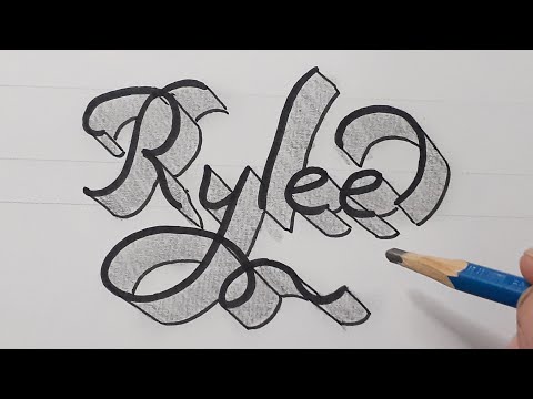 3d Drawing Name Rylee Easy / How To Draw Calligraphy For Beginners # shorts